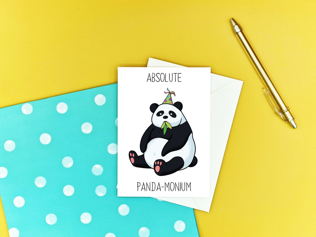Absolute Pandamonium Card Pandemonium Card Panda Pun - Etsy