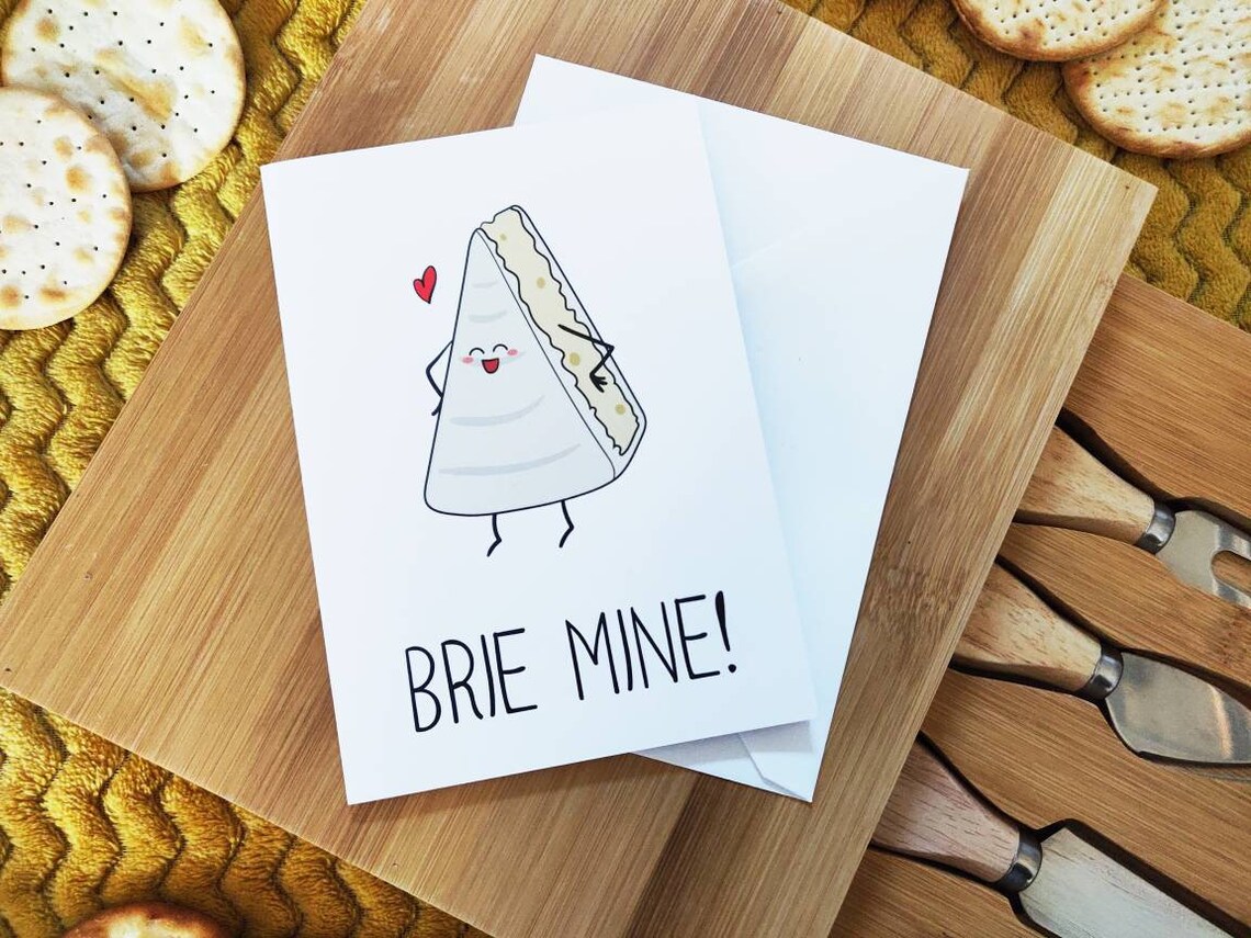Brie Mine Greeting Card Cheese Card Pun Card Cartoon | Etsy
