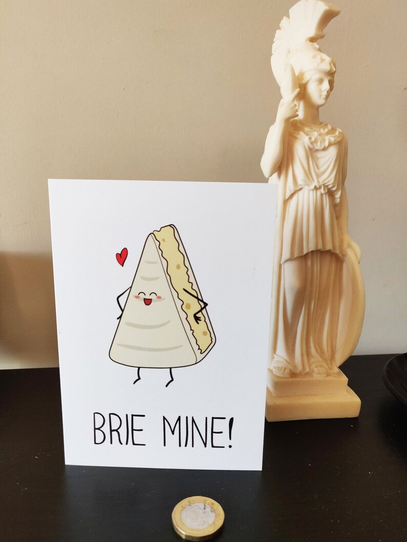 Brie Mine Greeting Card Cheese Card Pun Card Cartoon | Etsy