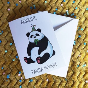Absolute Pandamonium Card Pandemonium Card Panda Pun Funny Birthday ...