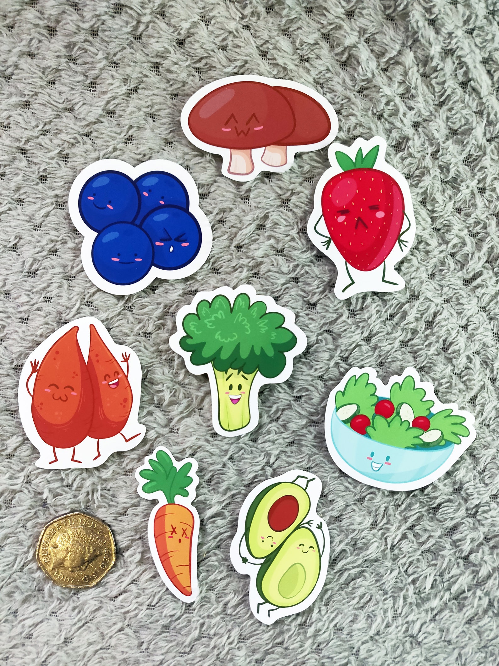 Fruit and Veg Vinyl Sticker Set Healthy Stickers Vinyl | Etsy