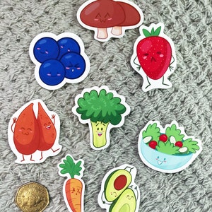 Fruit and Veg Vinyl Sticker Set Healthy Stickers Vinyl Stickers Food ...