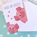 Hogs and Kisses Card Hugs and Kisses Card Hog Card Pig Card Anniversary ...
