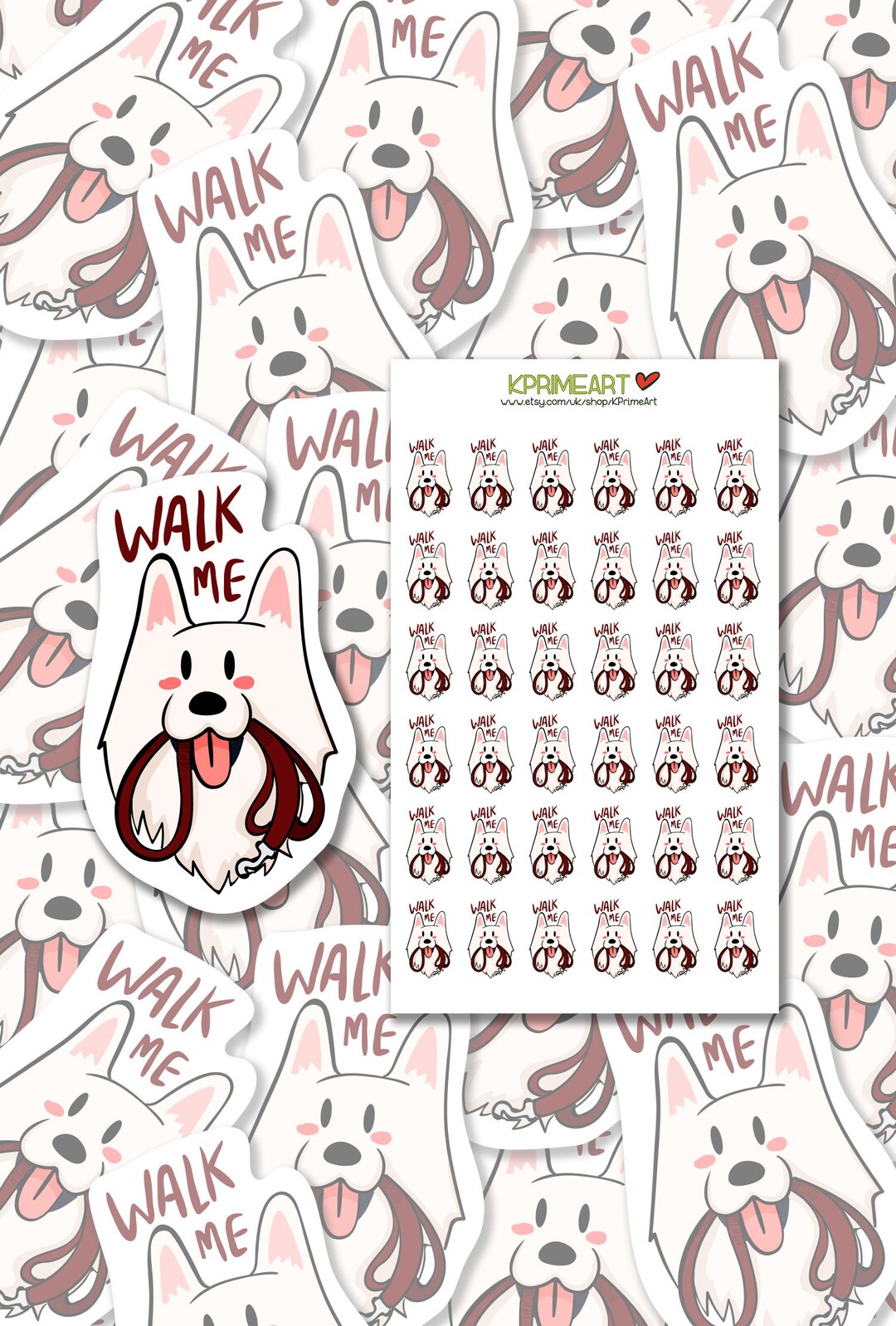 36 White Husky Dog Walk Stickers Dog Walkies Stickers Walk - Etsy