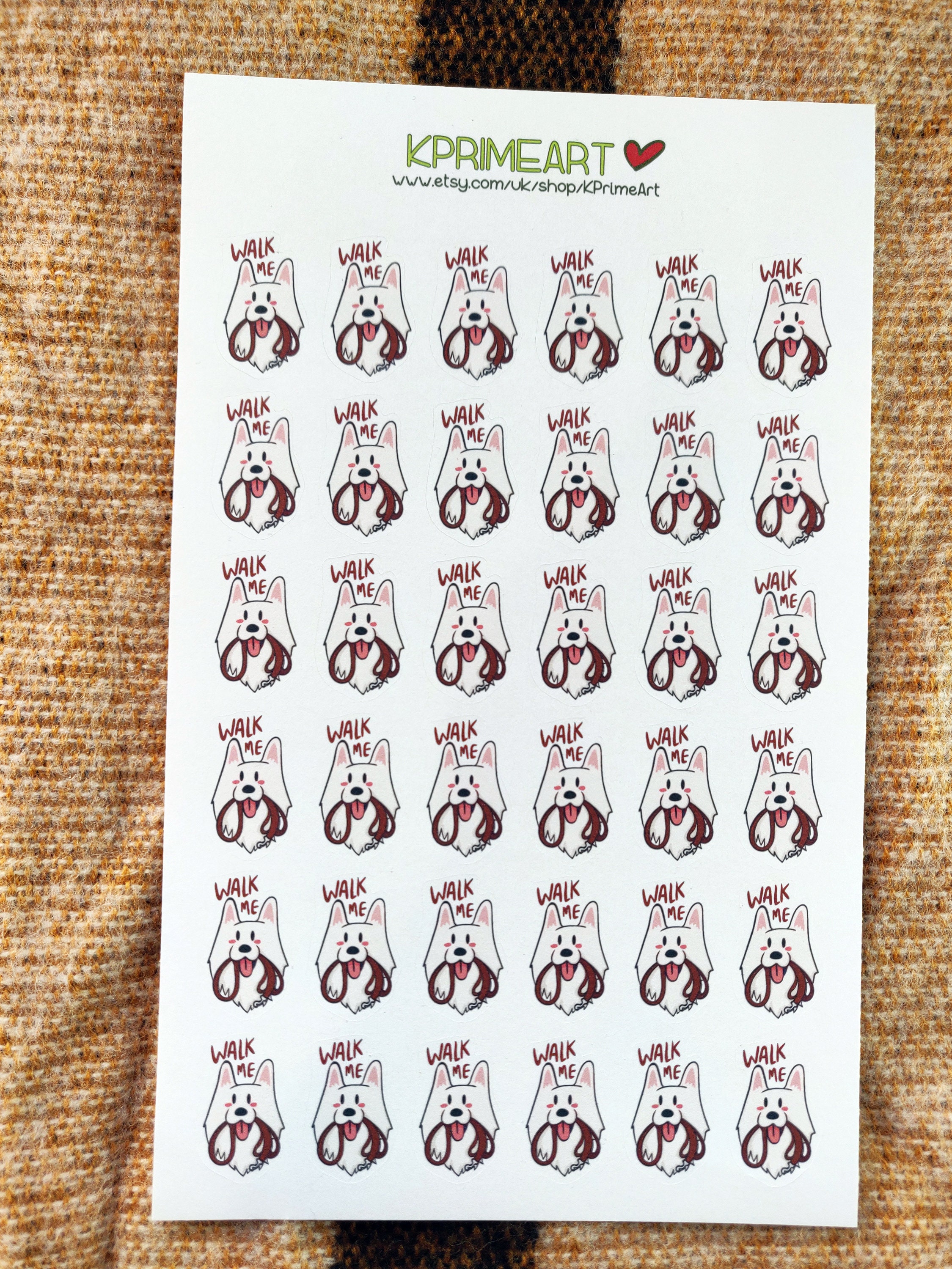 36 White Husky Dog Walk Stickers Dog Walkies Stickers Walk - Etsy