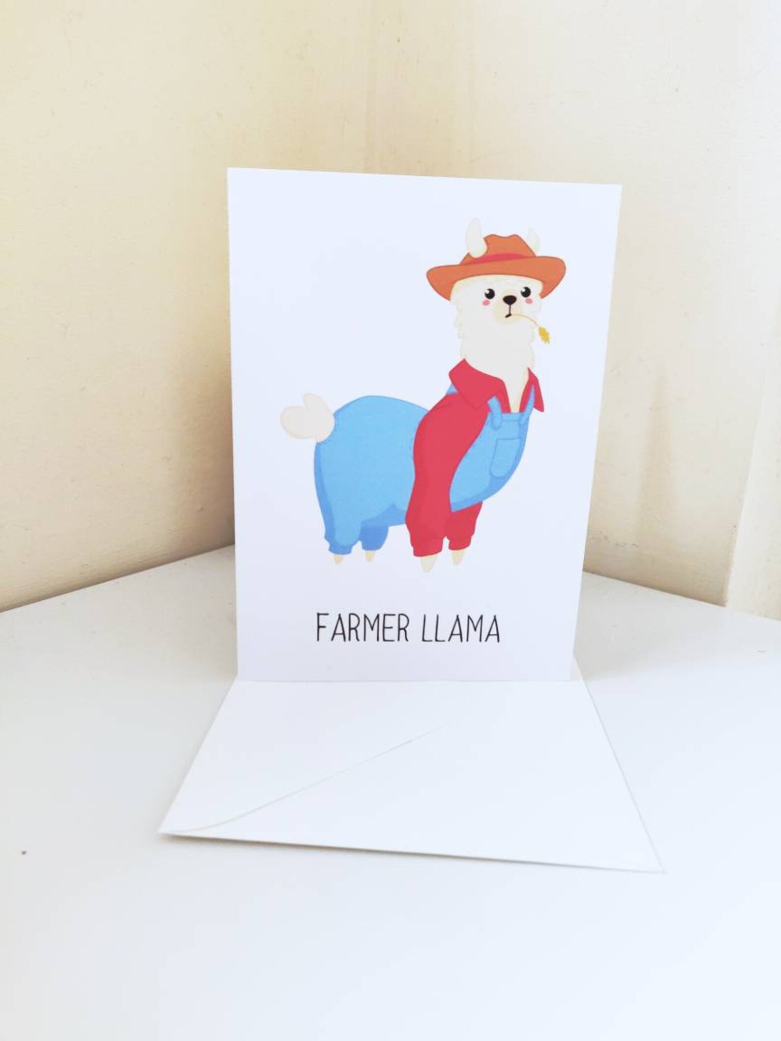 Farmer Llama Card Funny Llama Card Llama Greeting Card - Etsy
