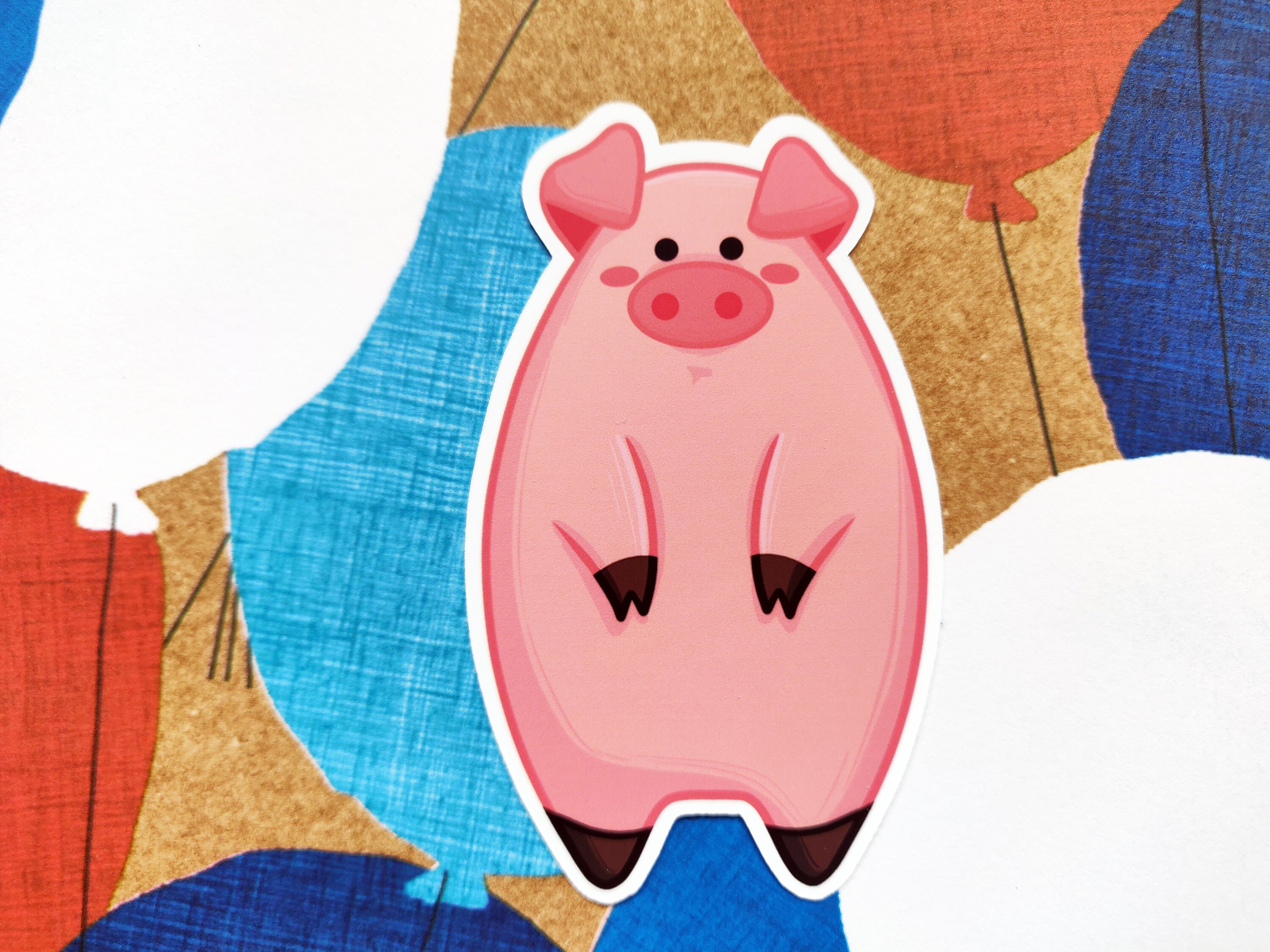 Pig Sticker Piggy Vinyl Sticker Cute Animal Stickers Hog | Etsy