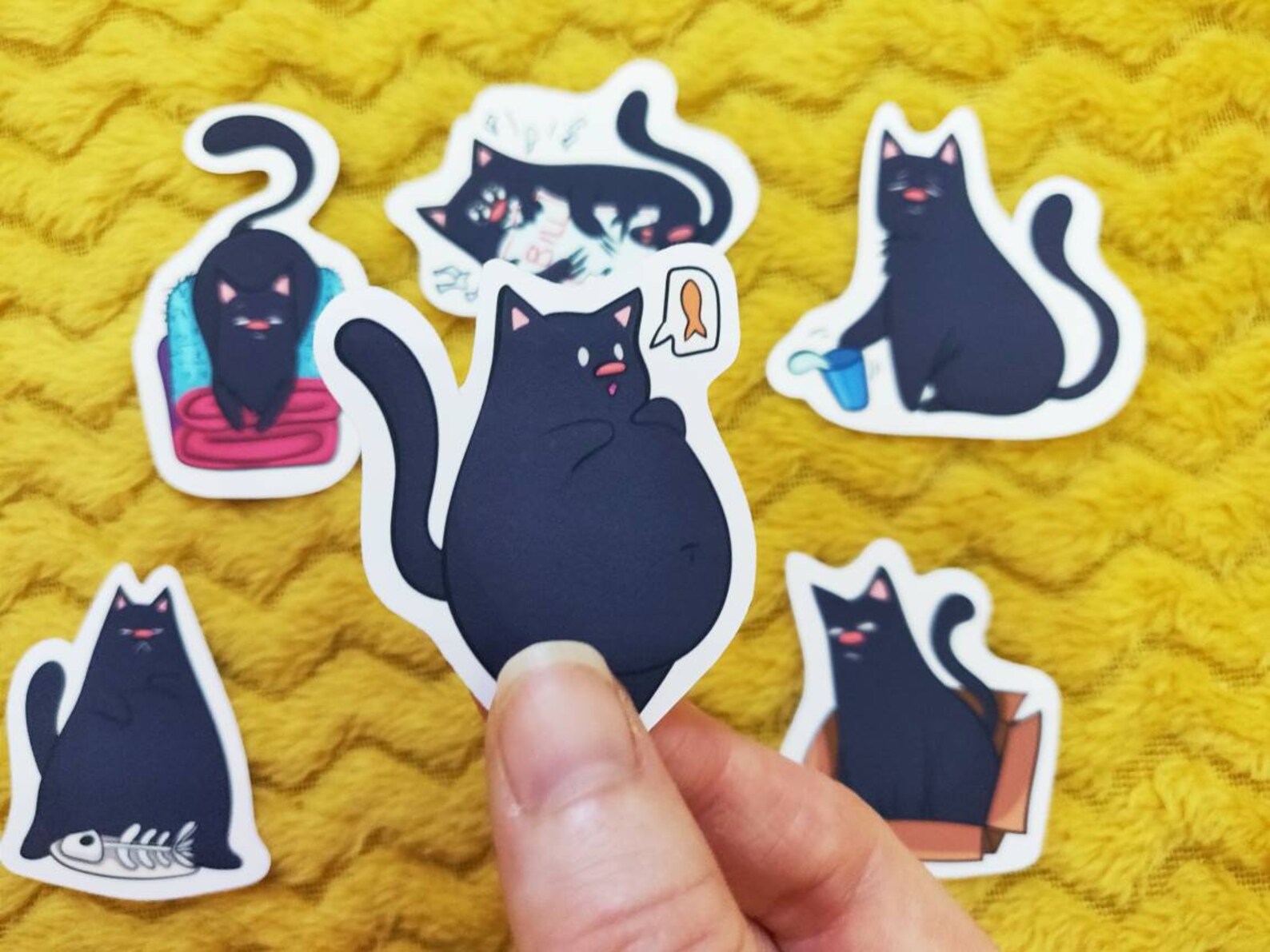 Black Cat Sticker Set Bad Cat Stickers Cats Behaving Badly - Etsy