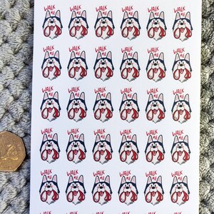 36 Husky Dog Walk Stickers Dog Walkies Stickers Walk Me - Etsy