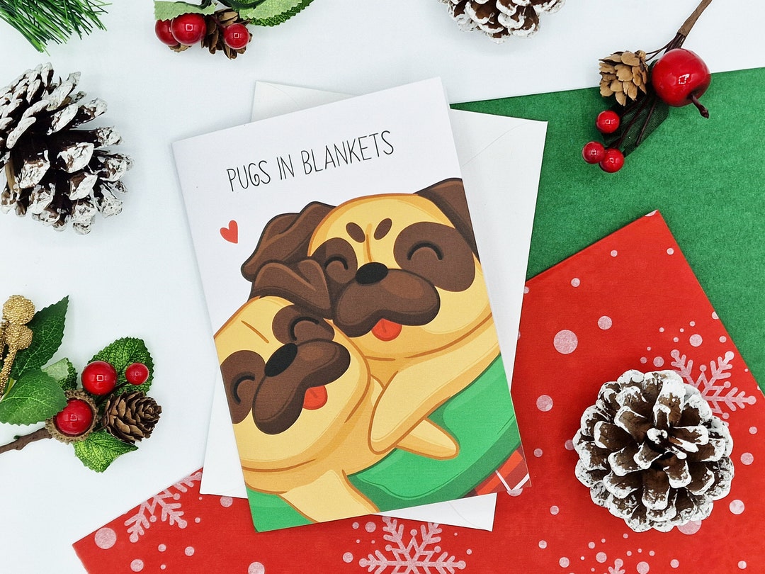 Pugs in Blankets Card Pigs in Blankets Card Pug Christmas - Etsy UK