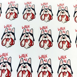 36 Husky Dog Walk Stickers Dog Walkies Stickers Walk Me - Etsy