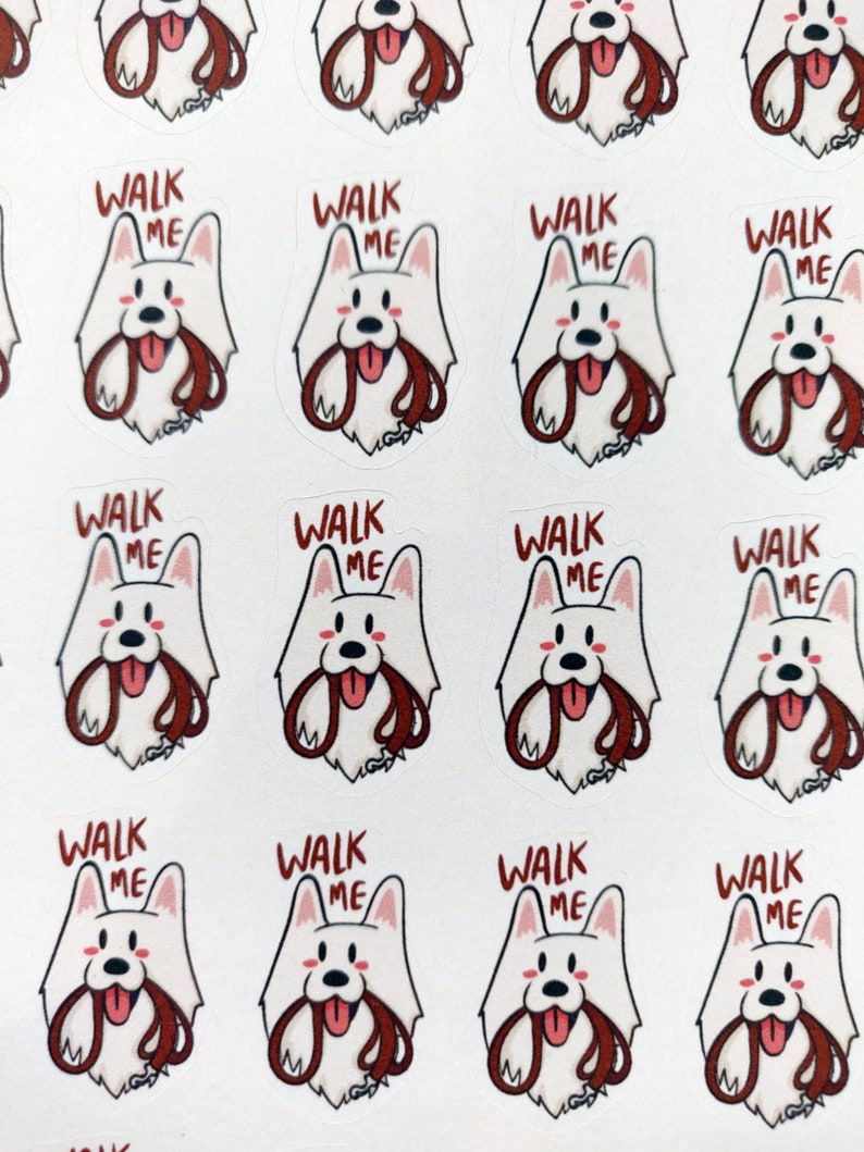 36 White Husky Dog Walk Stickers Dog Walkies Stickers Walk | Etsy