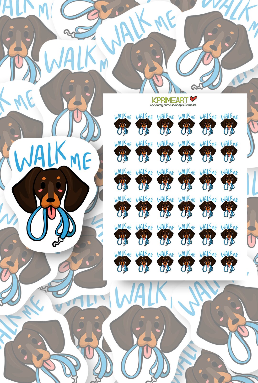 36 Dachshund Dog Walk Stickers Dog Walkies Stickers Walk Me Stickers ...