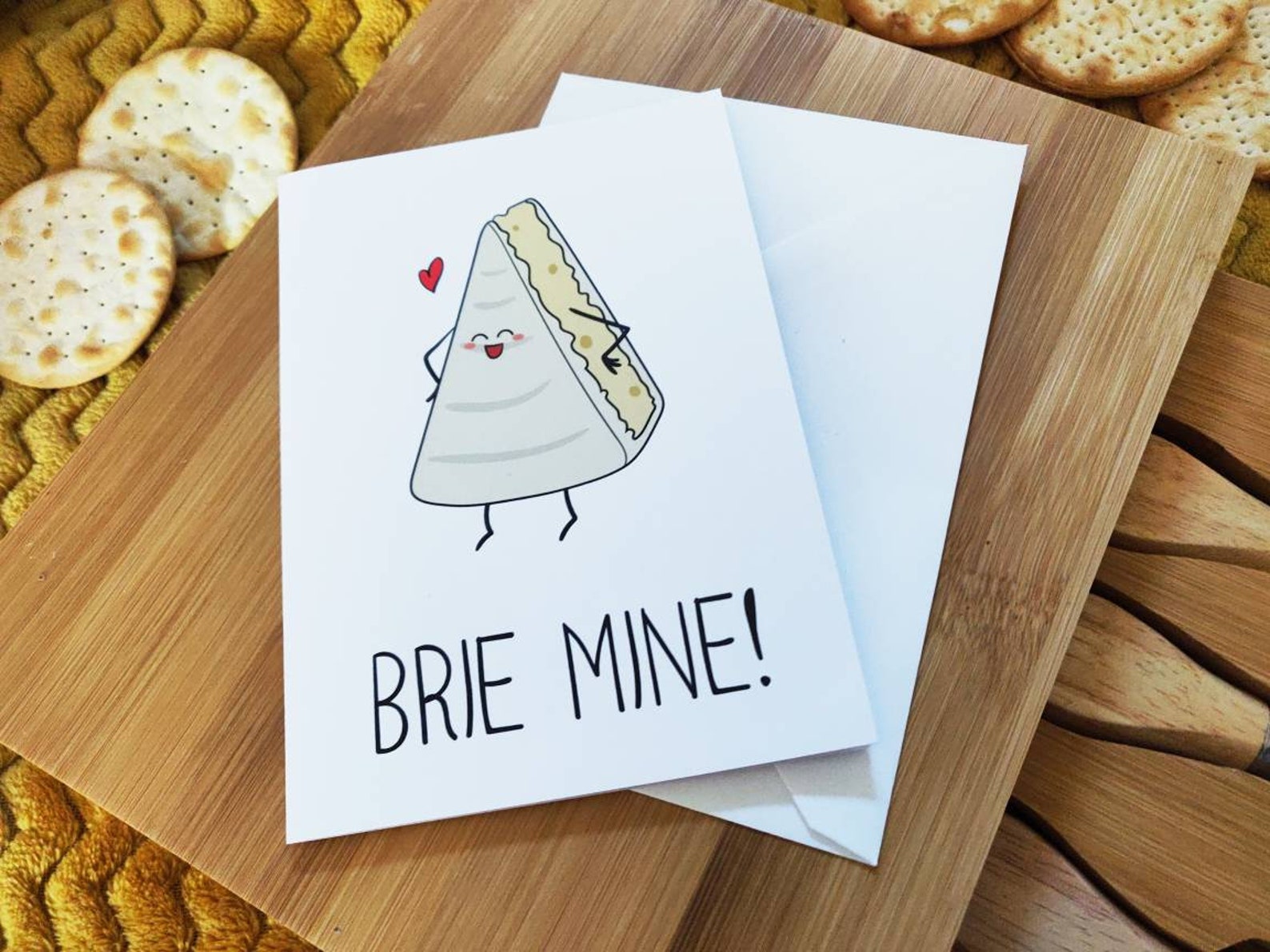 Brie Mine Greeting Card Cheese Card Pun Card Cartoon | Etsy
