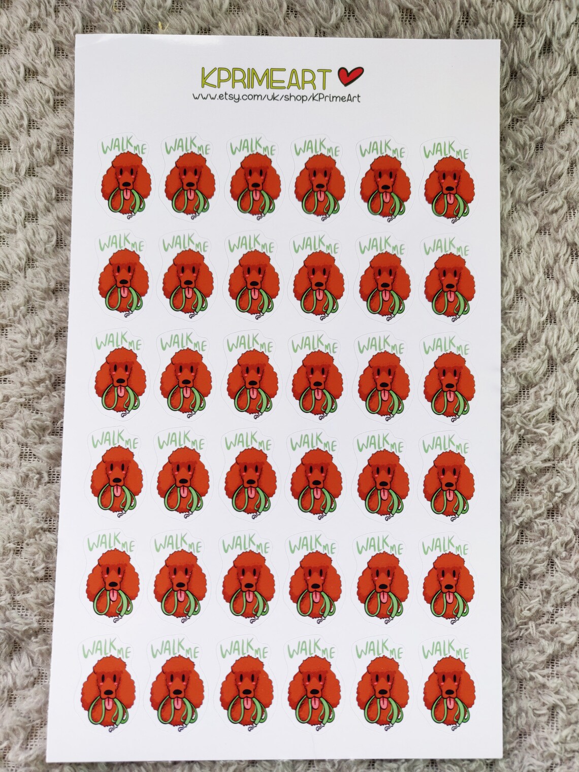 36 Red Poodle Dog Stickers Dog Walkies Stickers Walk Me - Etsy