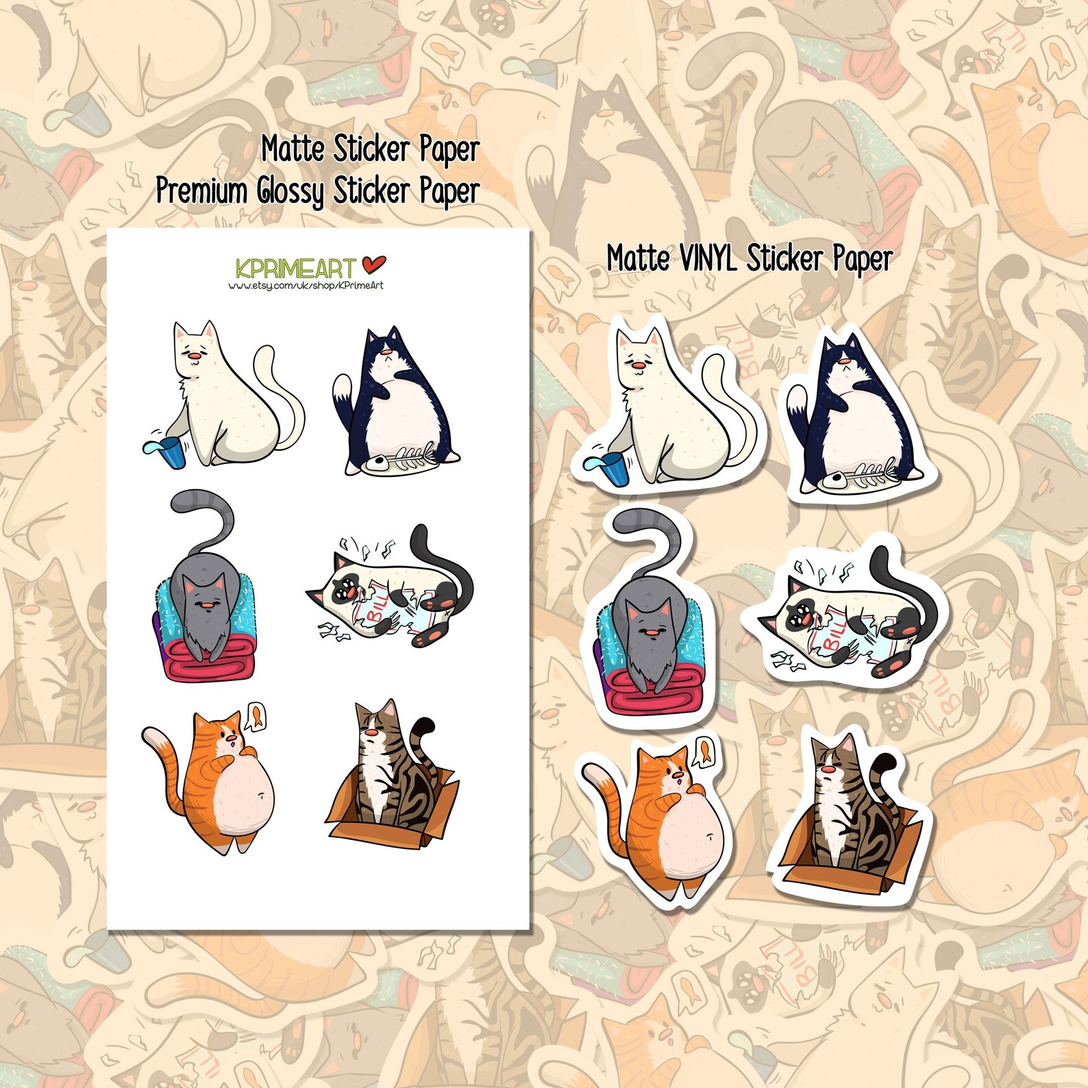 Assorted Cat Sticker Set Bad Cat Stickers Cats Behaving | Etsy