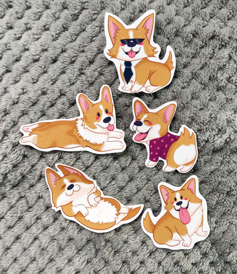 Corgi Vinyl Sticker Set Pembroke Welsh Corgi Red Corgi - Etsy
