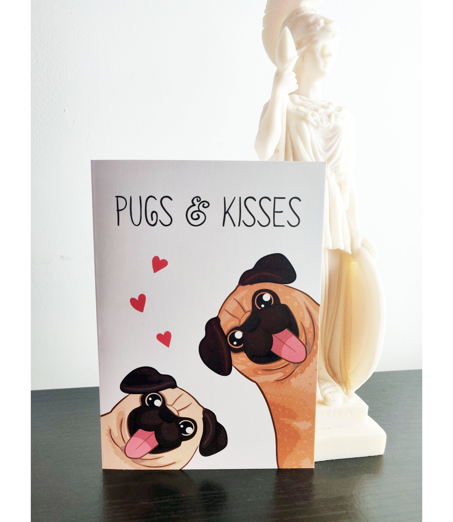 Pugs and Kisses Card Hugs and Kisses Card Pug Lover Card | Etsy