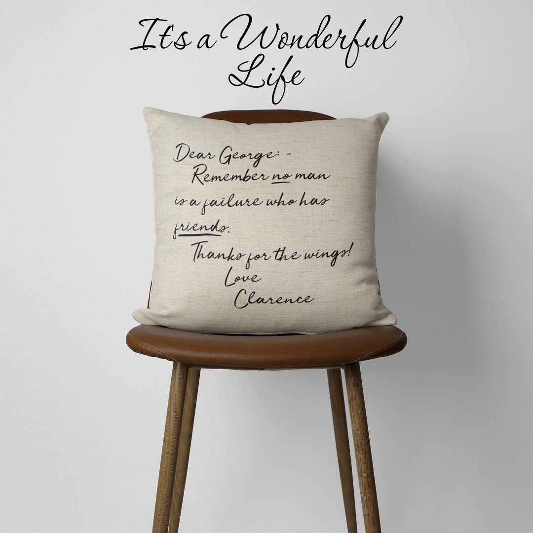 Movie Quote Pillow Cover It's a Wonderful Life Clarence Quote 18x18inch ...