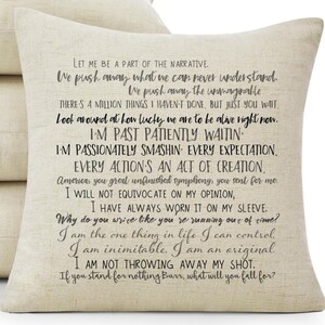 Hamilton Quotes 18x18inch Pillow Cover Hamilton Quotes Broadway Musical ...