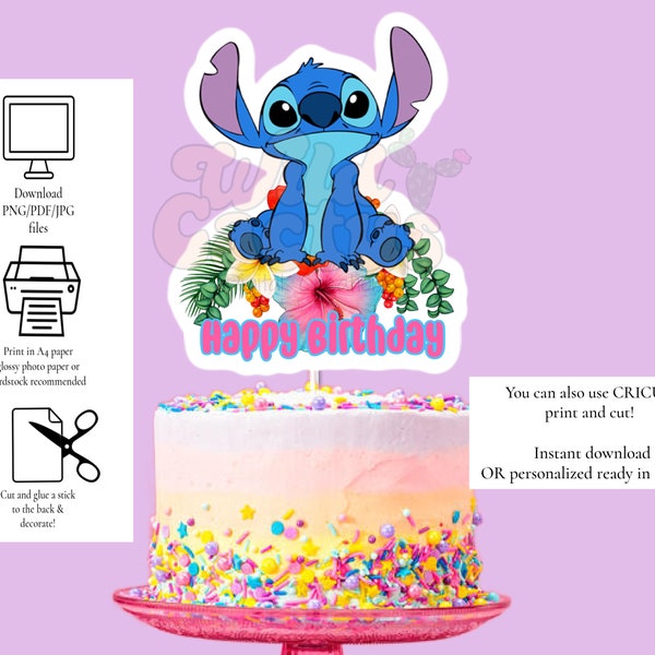 Lilo and Stitch Cake Topper Printable - Etsy
