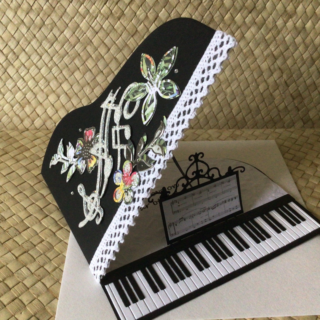 Grand Piano Birthday Card Open Lid Piano Design Treble - Etsy