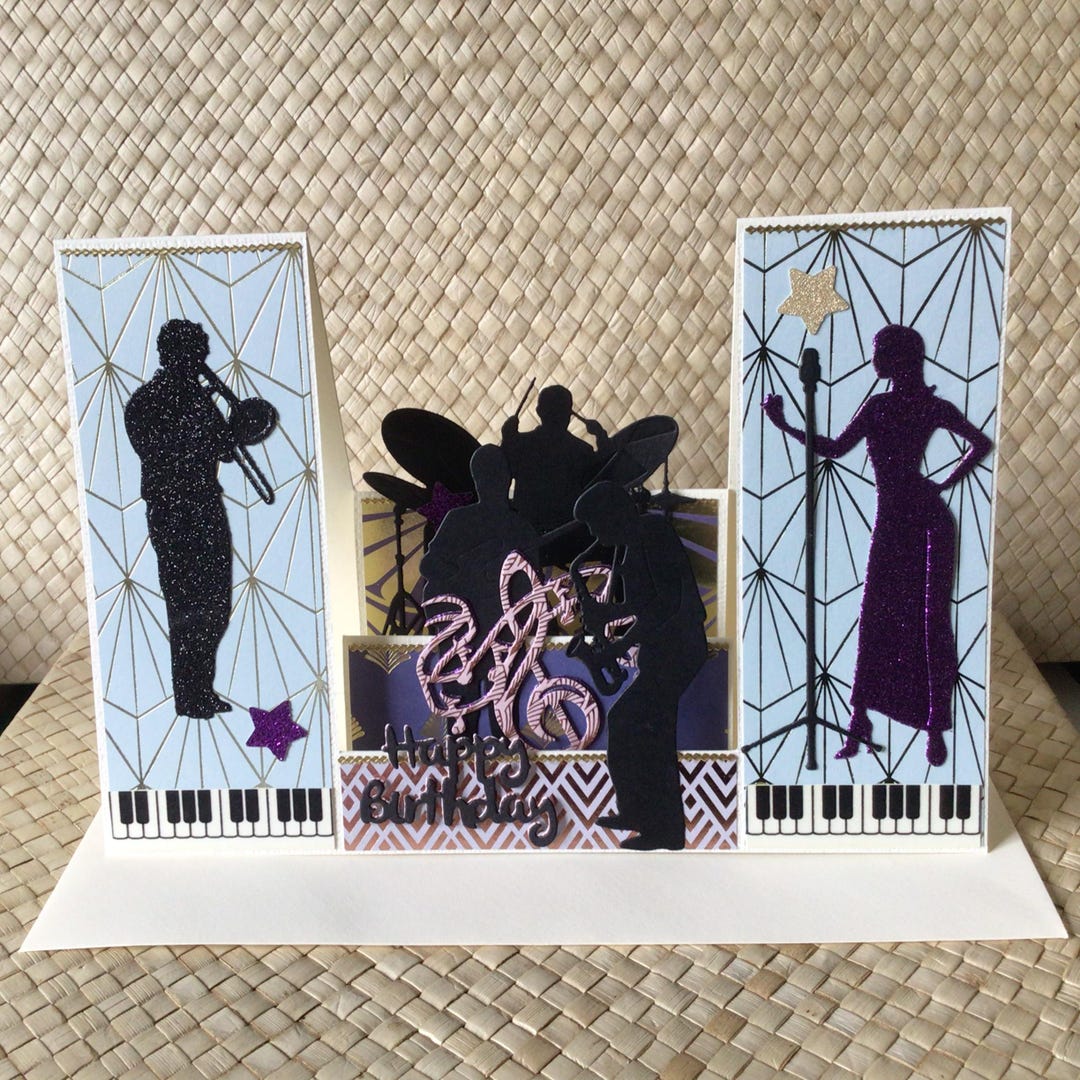Jazz Band Birthday Card, Woodwind and Brass Ensemble, Musicians and ...