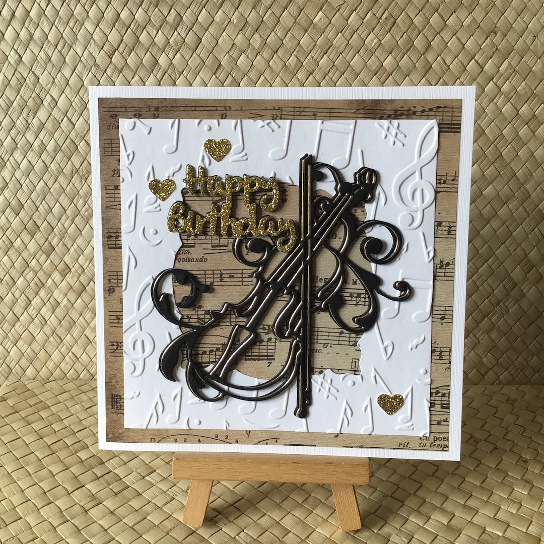 Cello Birthday Card, Handmade for Cellist, Musician Greeting, Exam ...