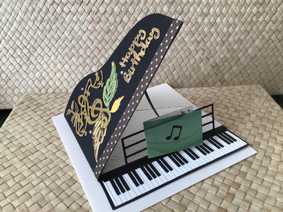 Grand Piano Card, Open Lid Design, Springtime Colours - Etsy