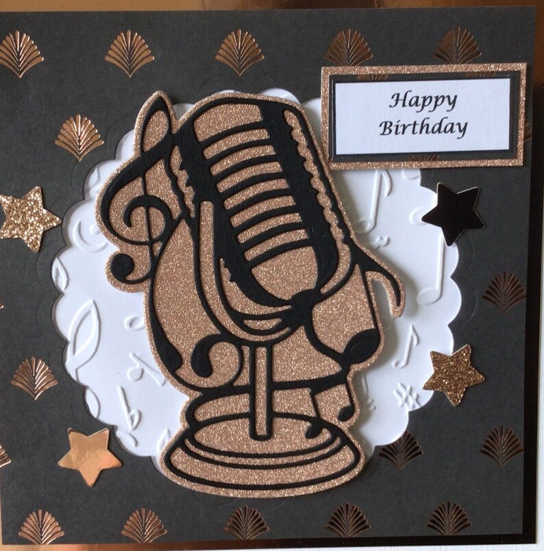 Retro Microphone Card, Art Deco Style Gift, Broadcaster Design - Etsy