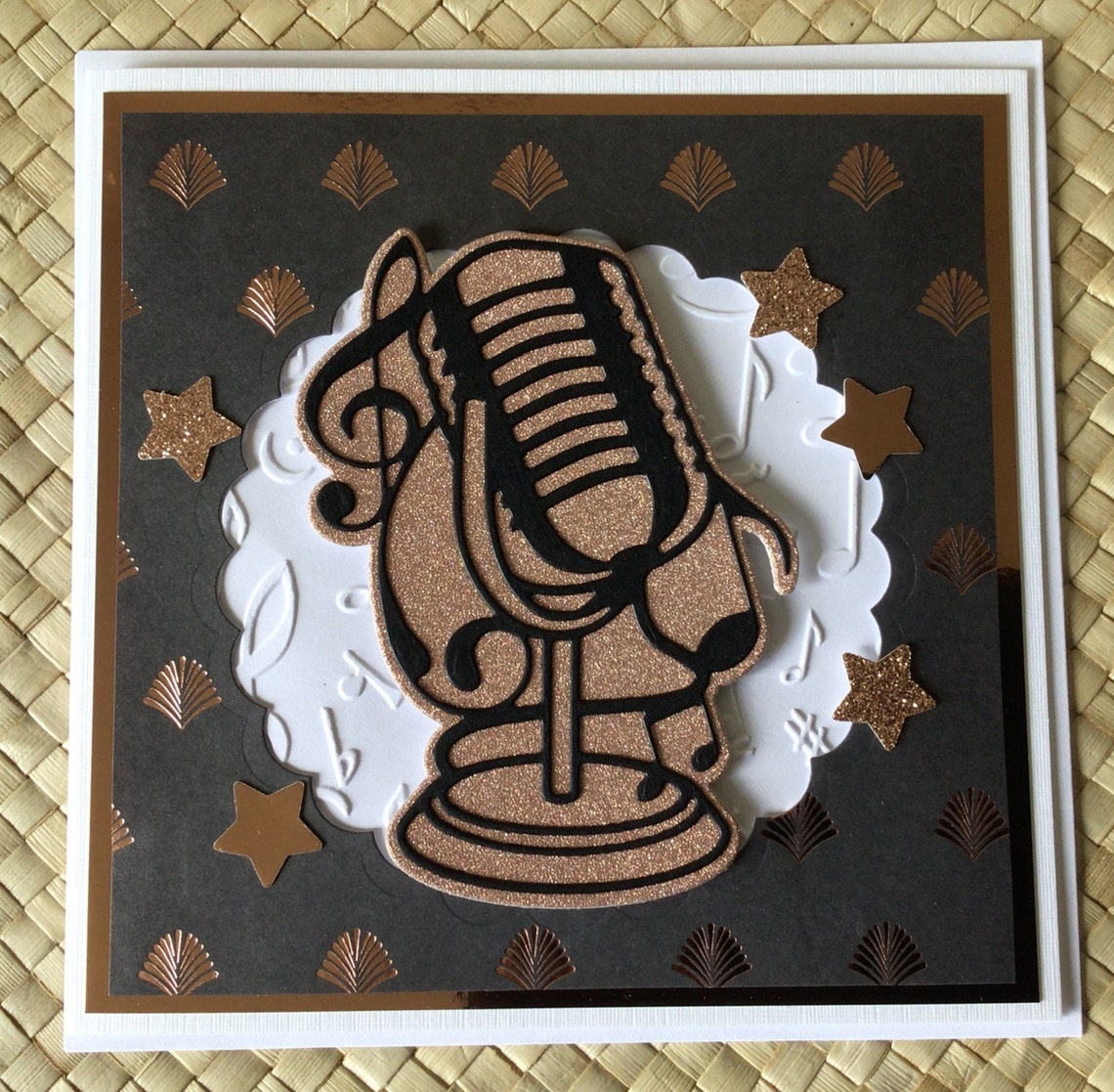 Retro Microphone Card, Art Deco Style Gift, Broadcaster Design - Etsy