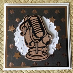 Retro Microphone Card, Art Deco Style Gift, Broadcaster Design - Etsy