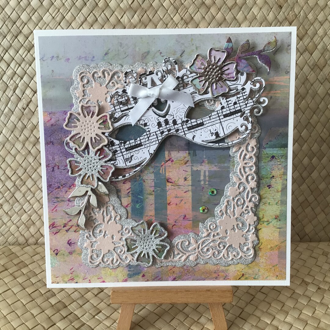 Venice Carnival Birthday Card: Winter Music Theme Design - Etsy
