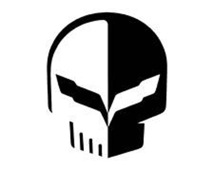 Corvette Jake Skull Racing Vinyl Decal - Etsy