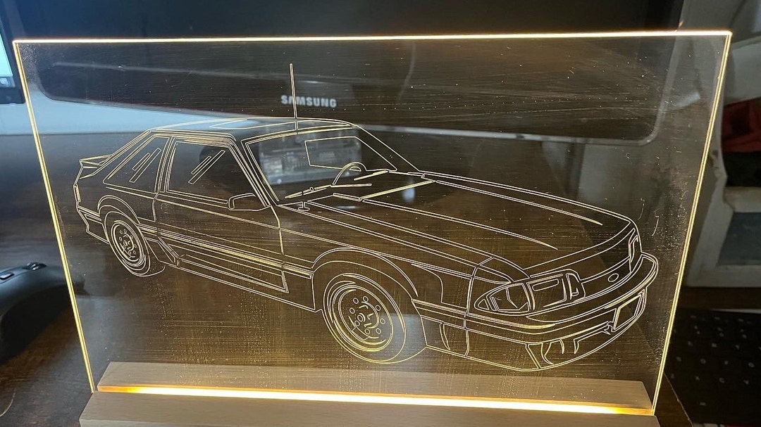 Custom Personalized Car LED Acrylic Light up Laser Etched Sign - Etsy