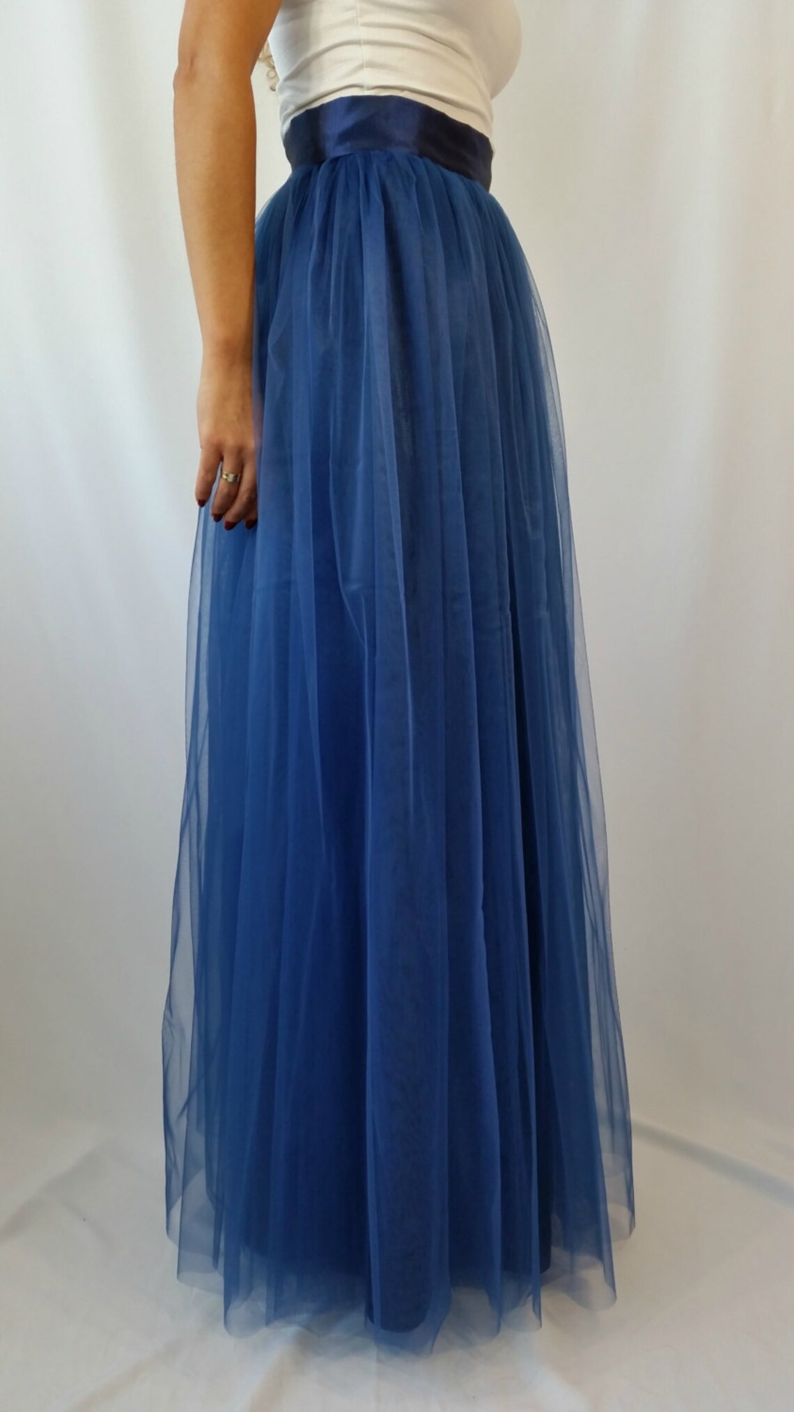 Navy Blue Tulle Skirt Long Women Tutu Skirt Maxi Princess Etsy