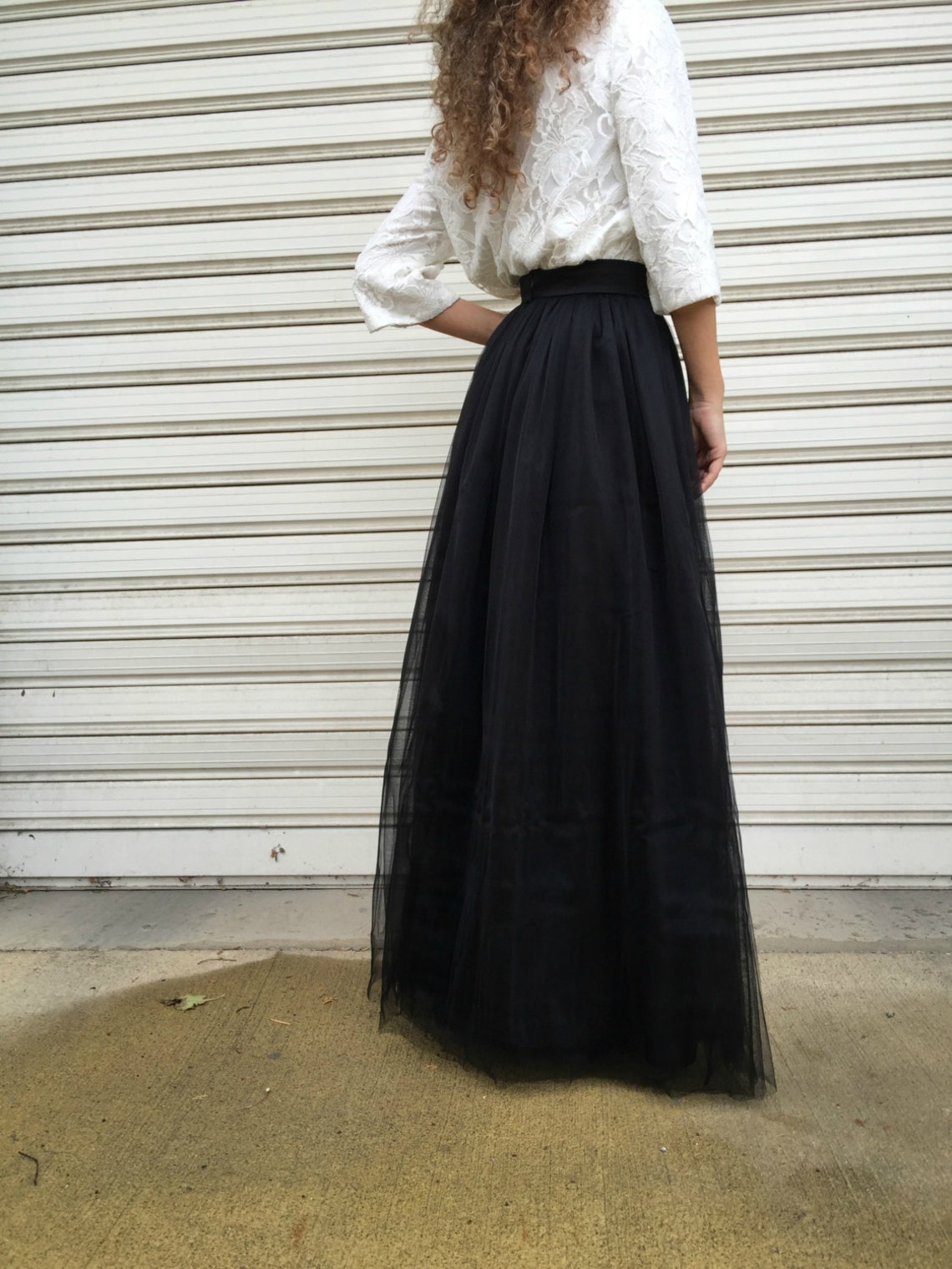 Black Long Tulle Skirt Women Tutu Skirt Princess Skirt Etsy