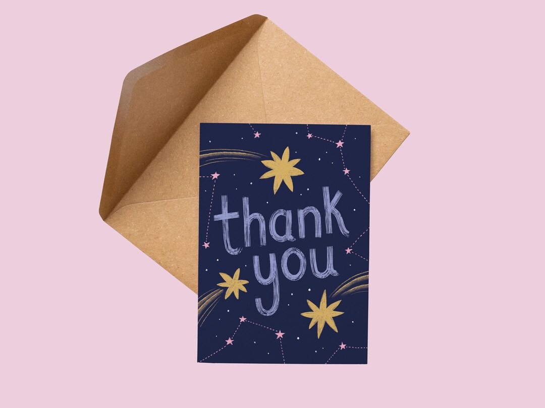 Galaxy Thank You Card: Sci-fi Starry Greetings - Etsy