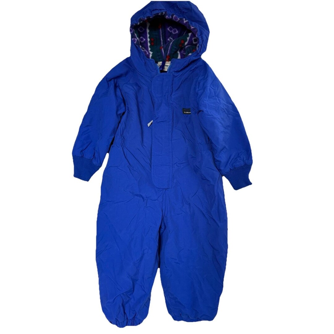 Vtg L.l.bean Cold Buster Hooded Snowsuit Blue Full Front Zip Sz 24-36 ...