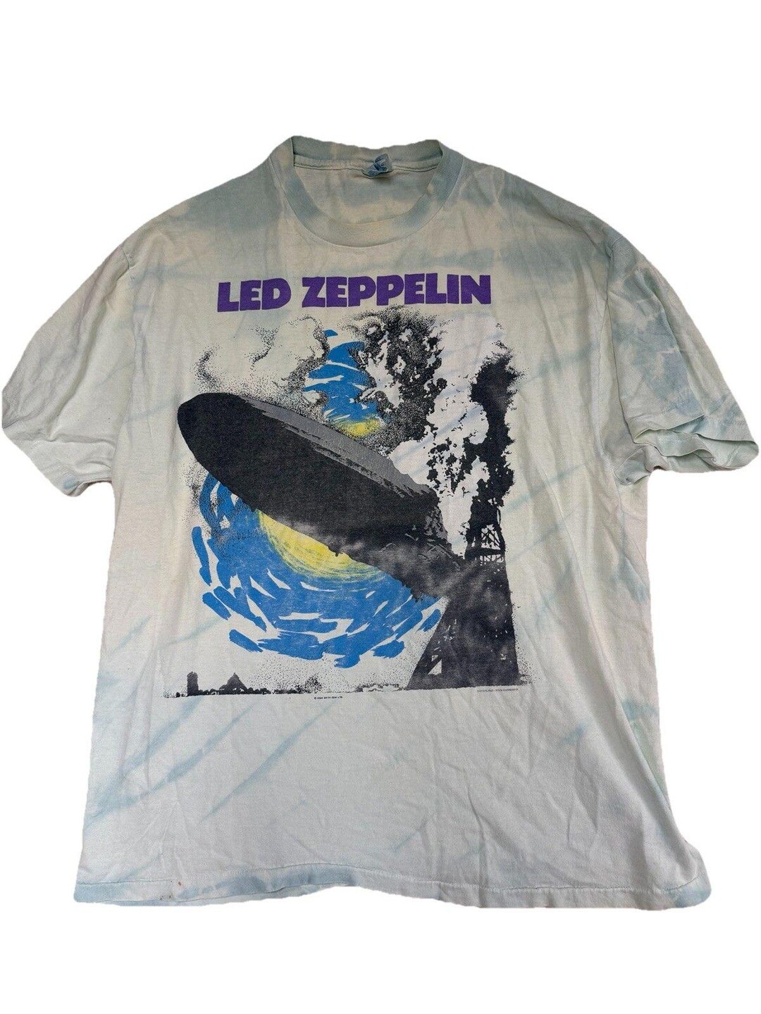 Led Zeppelin Titled Album Hindenburg Explosion Large Print Tie Dye XL ...