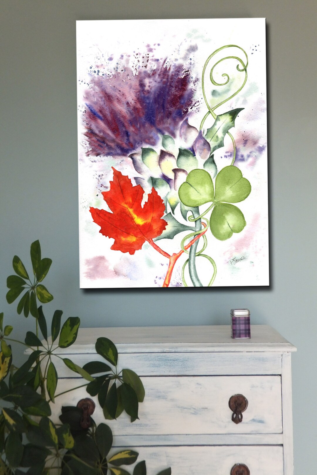 THISTLE SHAMROCK und MAPLE Blatt Schottland Irland und Kanada Leinwand ...