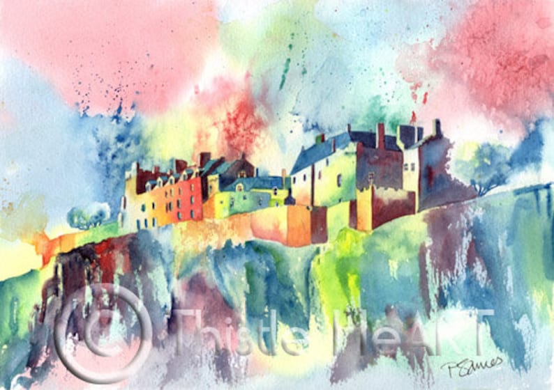 STIRLING CASTLE Scotland Art Print of Original Watercolour - Etsy UK