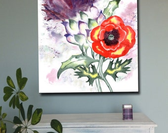 POPPY SPLASH Art Print of Original Watercolour Painting | Etsy
