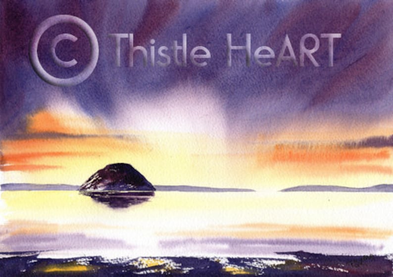 AILSA CRAIG SCOTLAND Art Print of Original Watercolour - Etsy