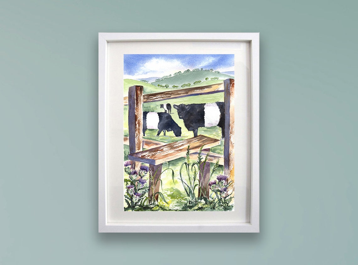 BELTED GALLOWAY STILE Scotland Art Print of Original - Etsy