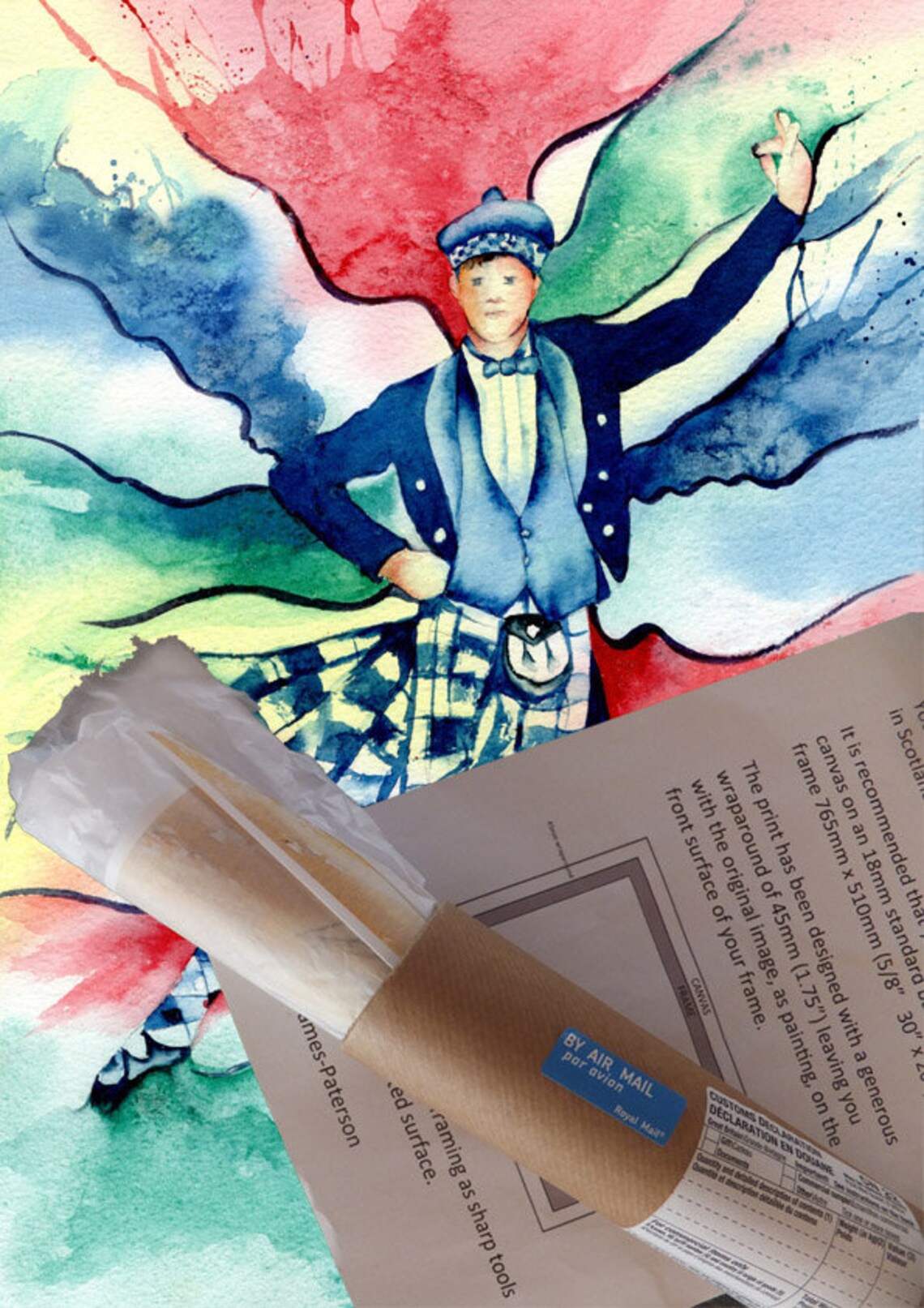 HIGHLAND DANCER MALE Scotland art canvas print of original | Etsy