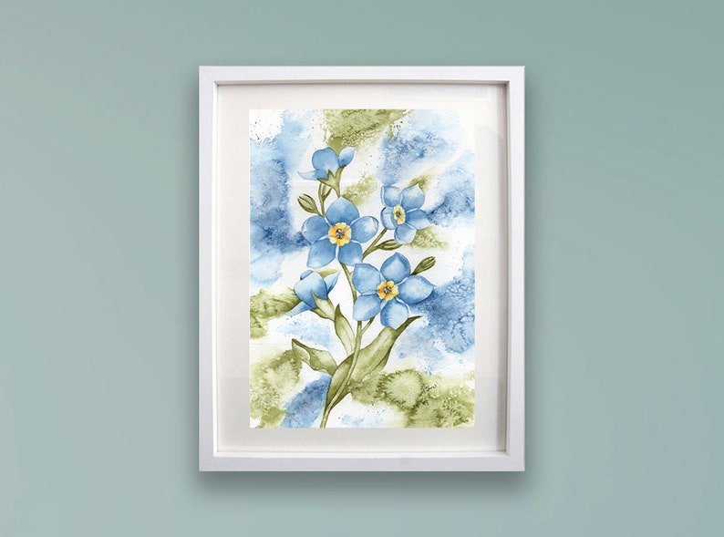 FORGET ME NOT Art Print of Original Painting Artwork Wall Art - Etsy