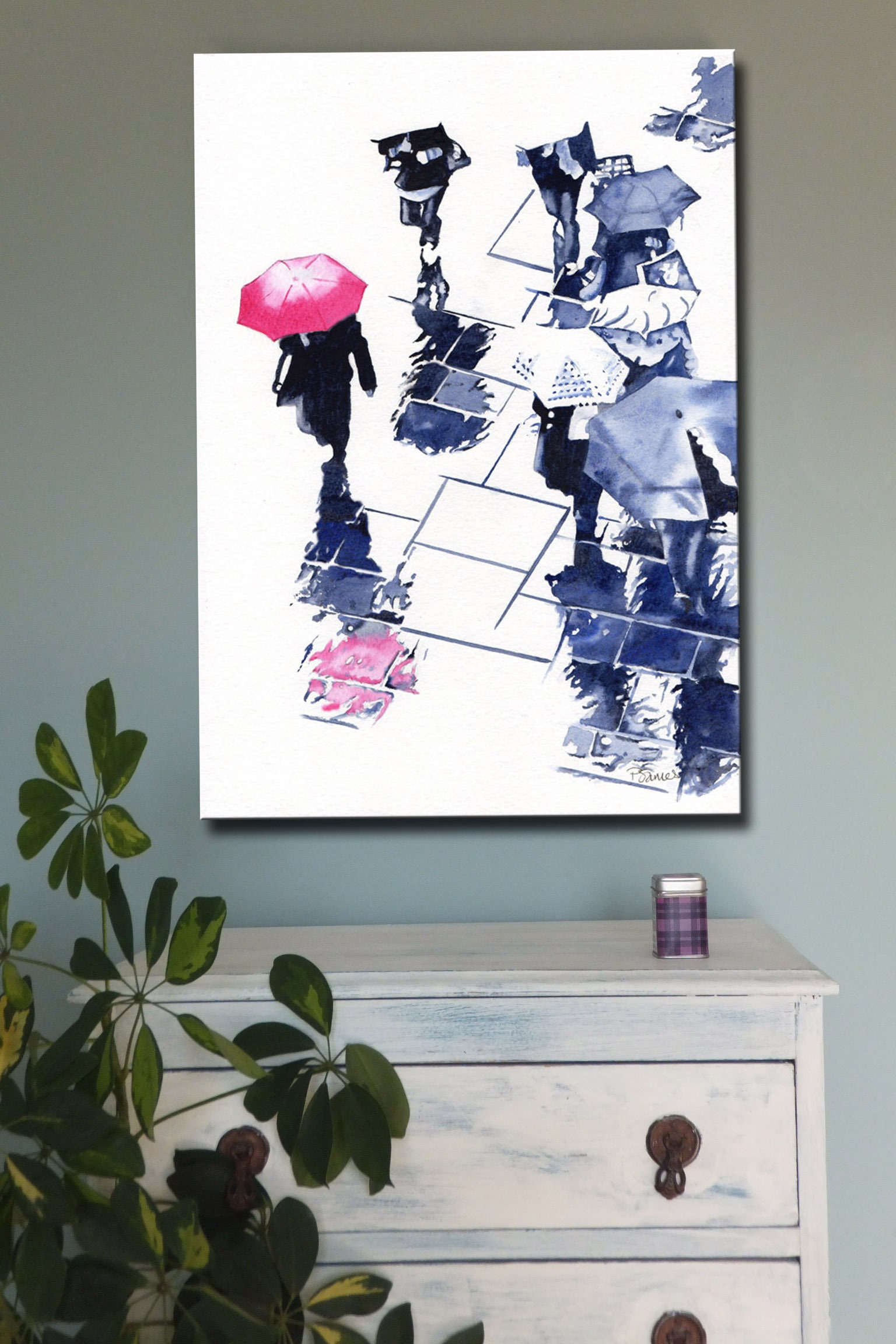 PINK BROLLY und REFLECTIONS Kunst Leinwand von original-Gemälde ...