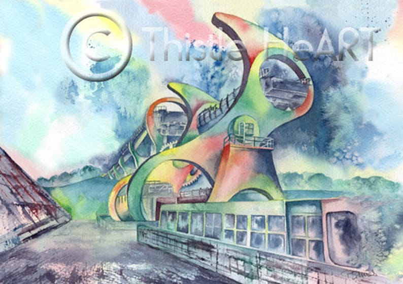 FALKIRK WHEEL SCOTLAND Scottish Art Print of Original - Etsy