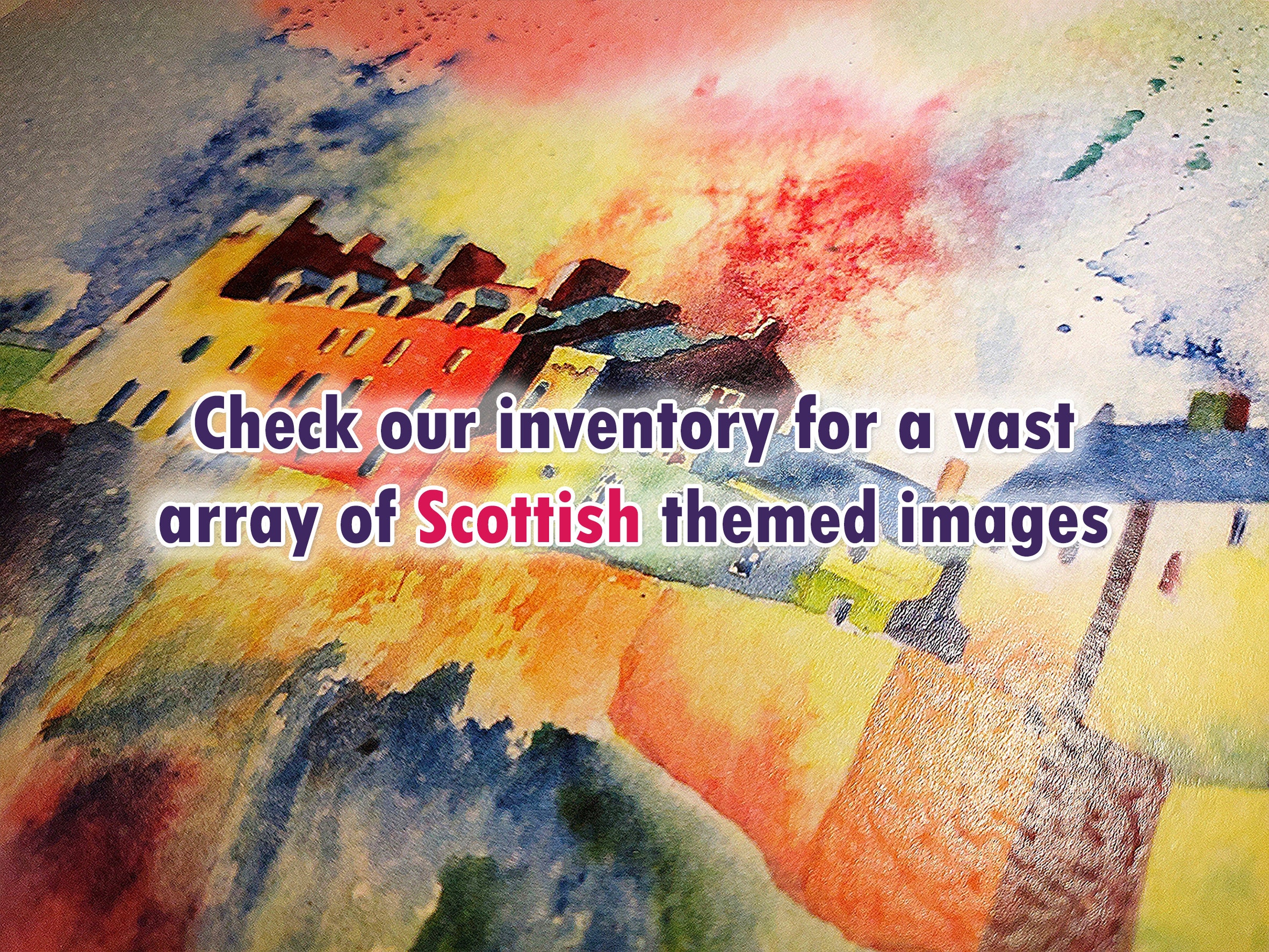 DISTEL MISTEL Schottland Kunstdruck original Aquarell Malerei ...